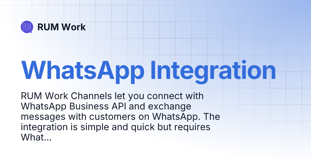 WhatsApp Integration | RUM Work